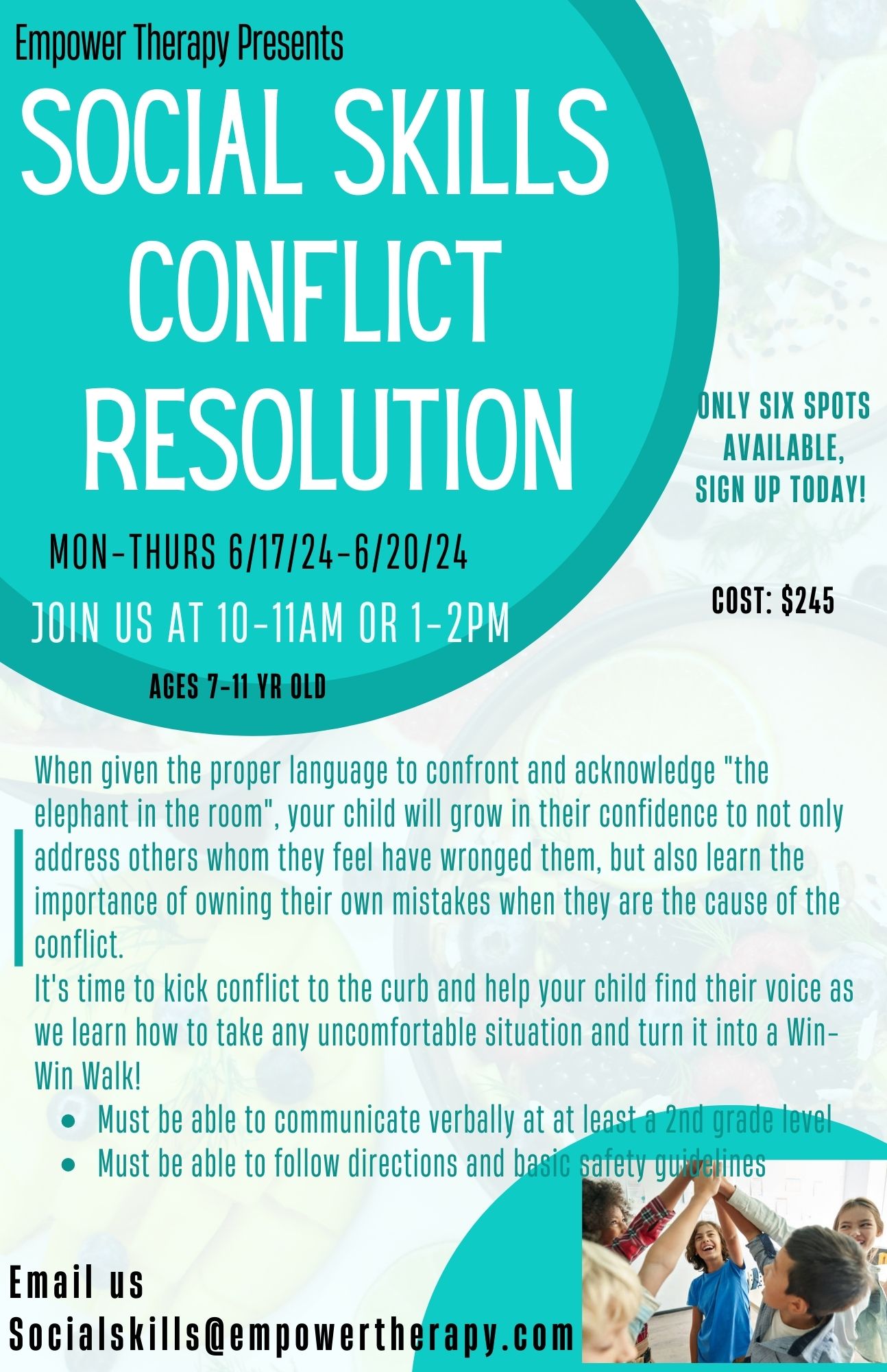 Social Skills Camp for Conflict Resolution - Empower therapy